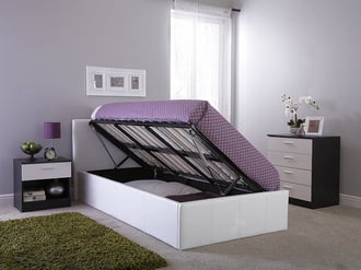 Small single ottoman bed side lift store